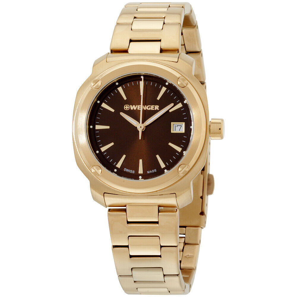Wenger Edge 34mm Gold-Plated Stainless Steel Case and Strap Women's ...