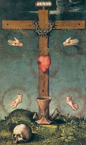 stunning oil painting handpainted on canvas- the five wounds of christ ...