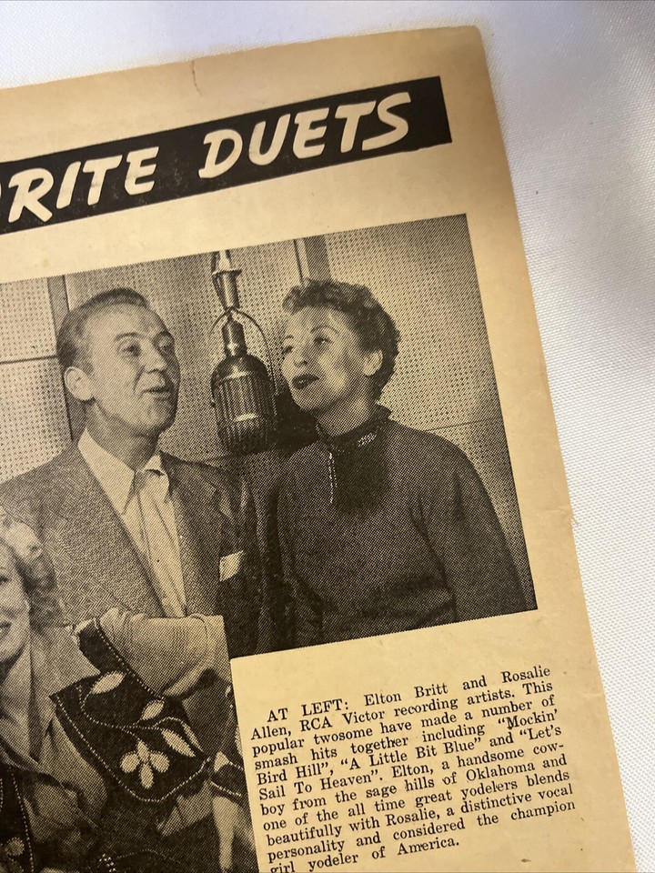 Rosalie Allen, Kay Starr, Foley Britt, Country Music Duet Magazine ...