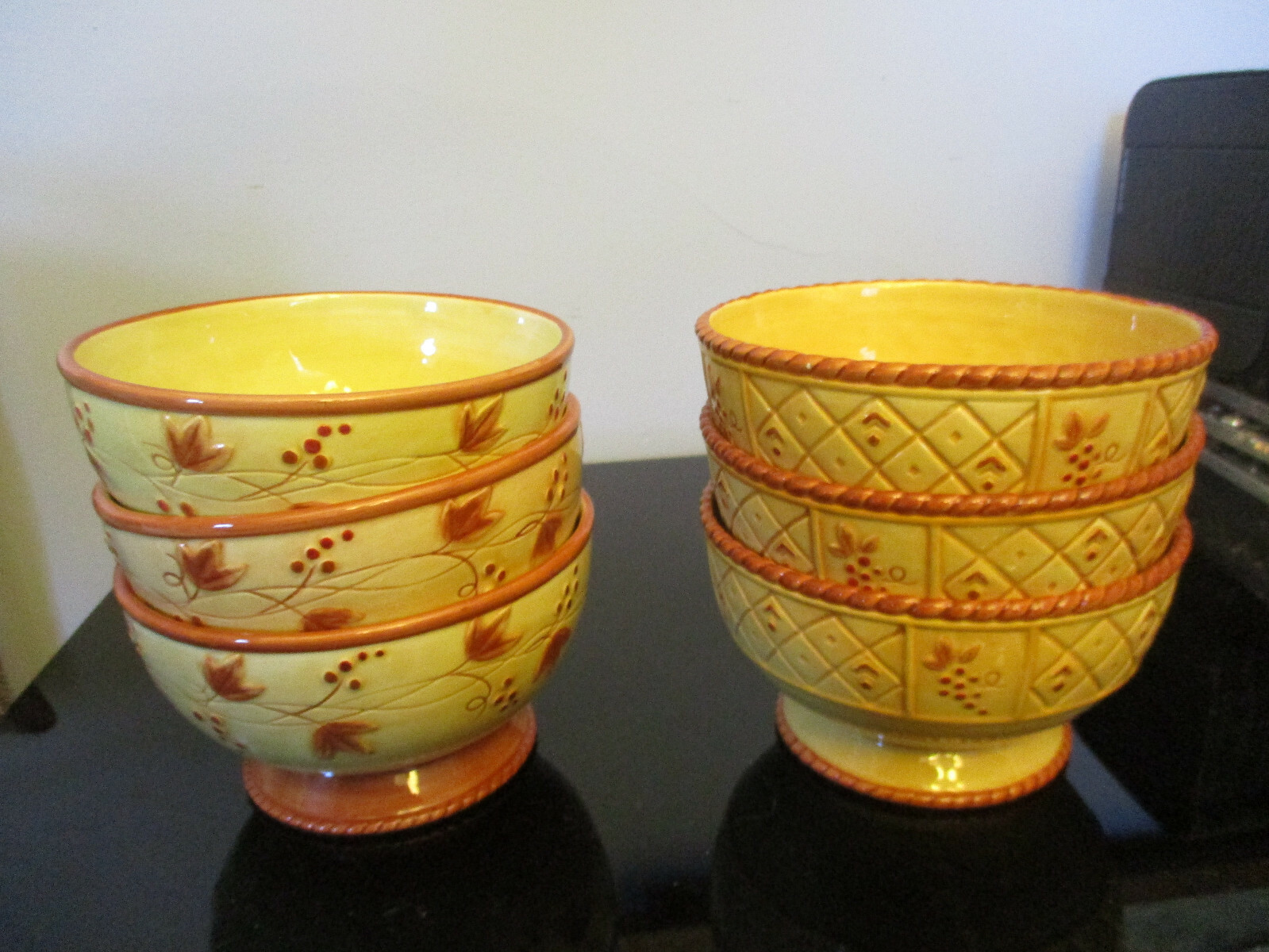 6 FITZ&FLOYD FF HAND PAINTED Del Vino Large Soup Cereal Bowls ...