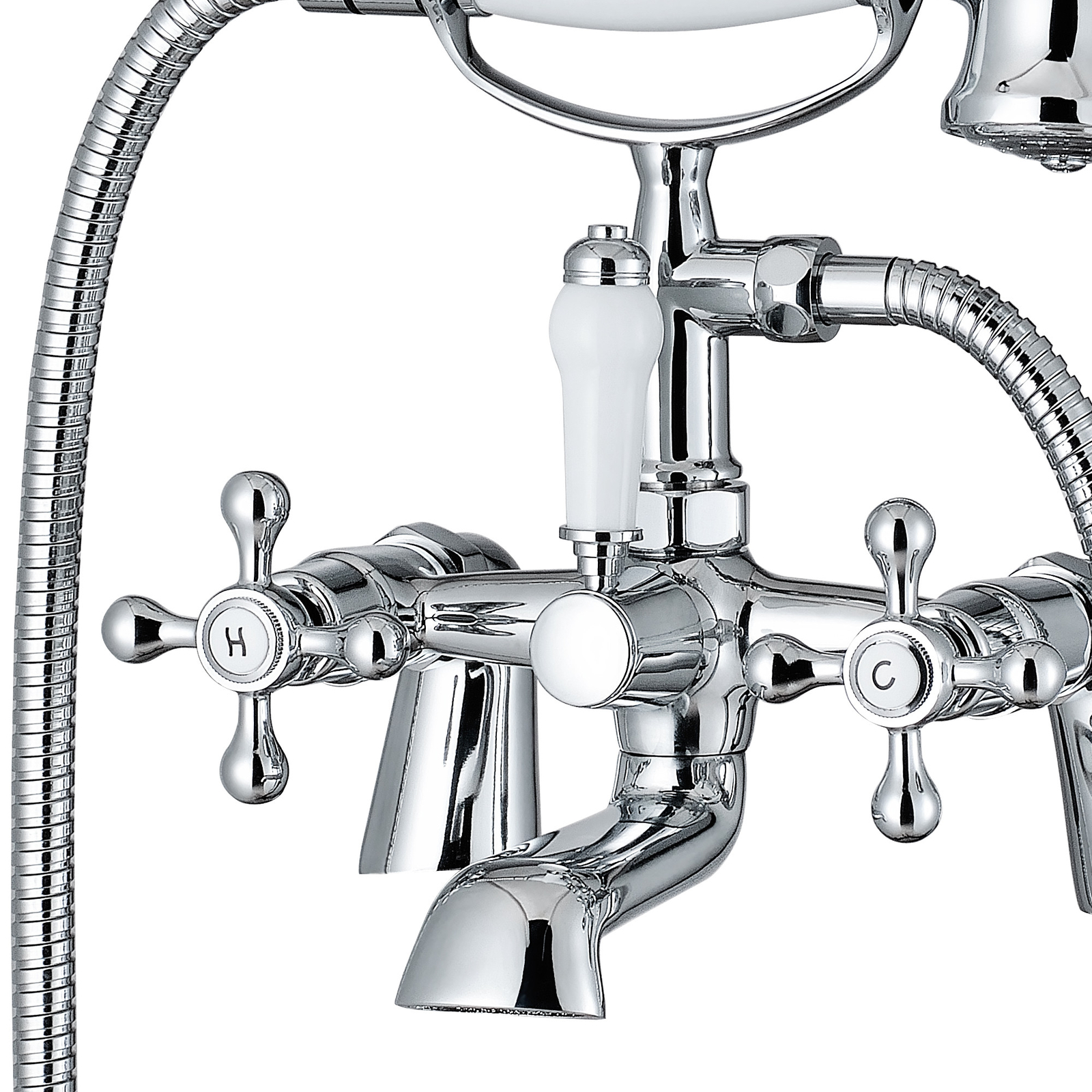 ENKI BT8608 Traditional Bath Shower Mixer Taps Chrome Cross Victorian ...