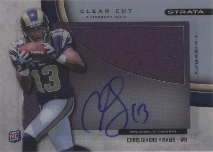 2012 Topps Strata - Clear Cut Autograph Rookie Relics Chris Givens # ...