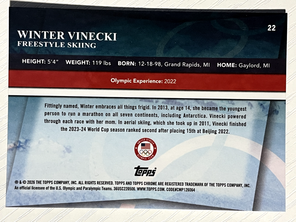2026 Topps Chrome USA Winter Olympics Pink Refractor /250 Pick Your ...