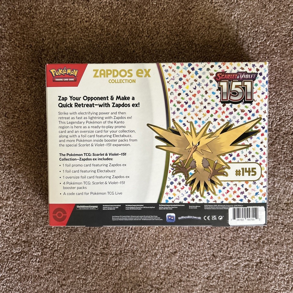 Pokemon 151 Box Zapdos EX Collection Box Scarlet & Violet TCG Sealed | eBay