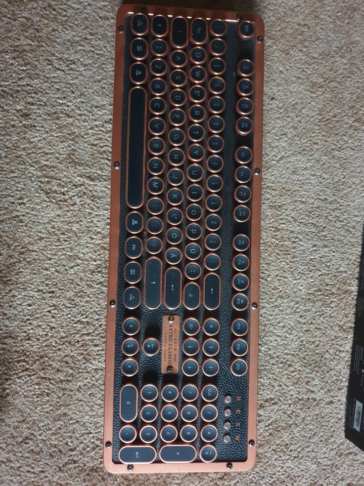 Azio Retro Typewriter Style Mechanical Keyboard Vintage Design | eBay UK