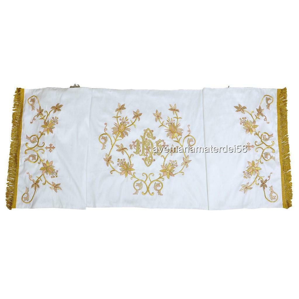 White Solemn High Mass Vestment Set Fiddleback,Dalmatic,Tunicle,Cope ...