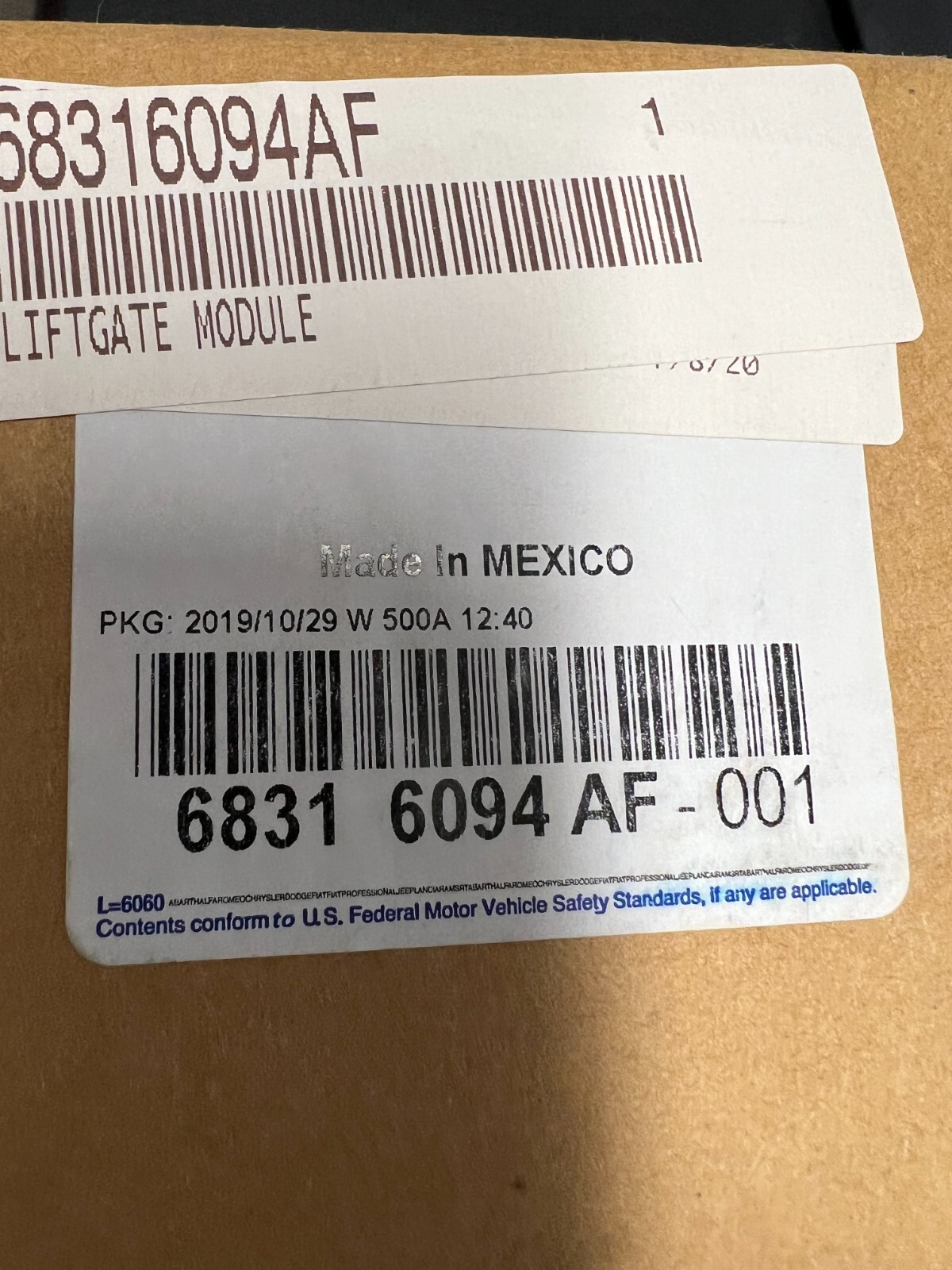 2017-2020 CHRYSLER PACIFICA TAILGATE LIFTGATE CONTROL MODULE OEM ...