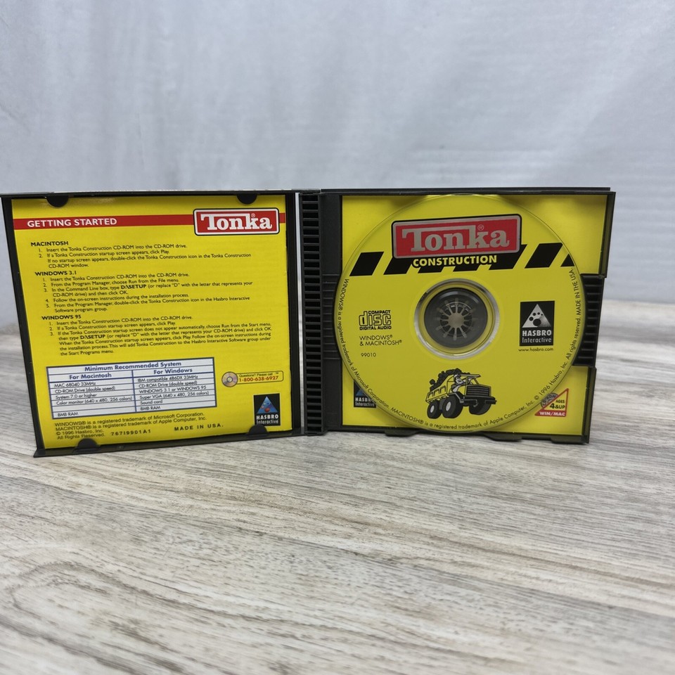 Tonka Construction 2 PC CD Rom Game Hasbro 1999 Manual Included | eBay