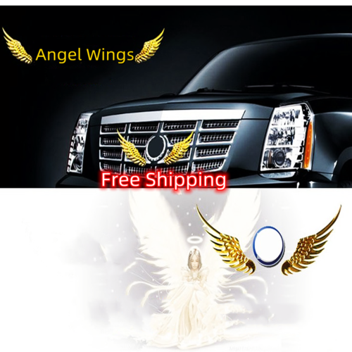 3D Golden Metal Angels Wing Car Auto Decoration Emblem Badge Decal Logo ...