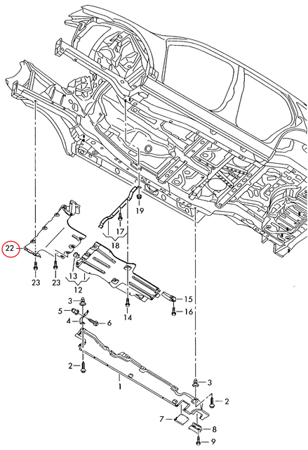 Volkswagen Touareg 7l Radiator Shield Guard Trim 7L0825285C Genuine for ...