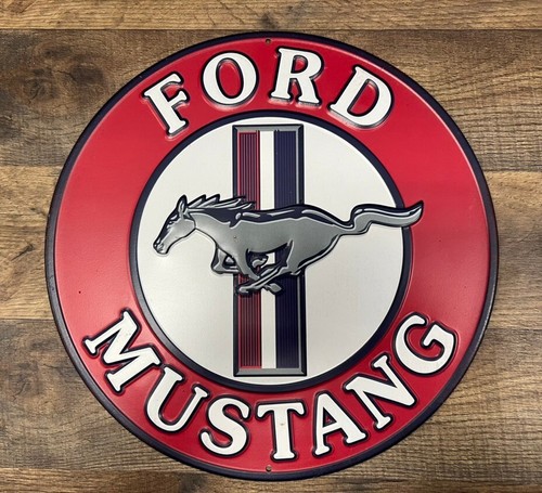 Ford Mustang Embossed Round Metal Wall Sign 12" | eBay