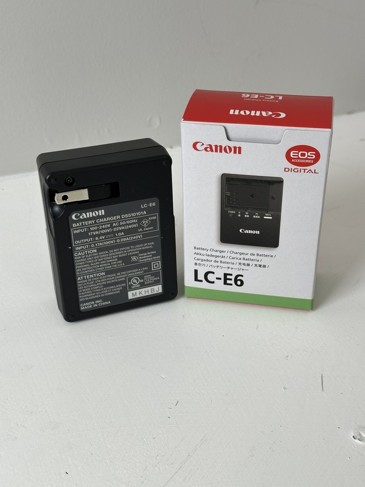 New Genuine Canon LC-E6 LP-E6 Battery Charger EOS 5D Mark II III 6D 60D ...