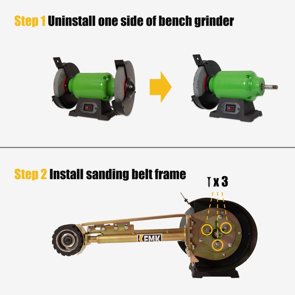 2"x48" Belt Grinder Attachment for Bench Grinders, 2x48 Inch Belt and 7 ...