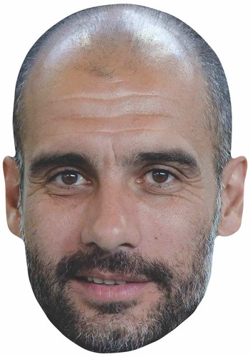 Pep Guardiola 2D Single Card Party Face Mask - Manchester Football ...