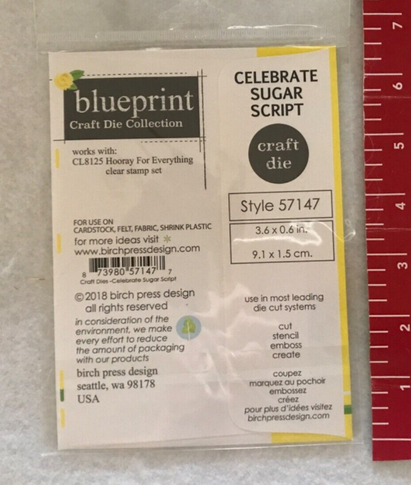 blueprint craft die celebrate sugar script stule 57147 | eBay