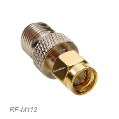 F-Type Female to SMA Male 50-ohm Coax Antenna Adapter, CablesOnline RF ...
