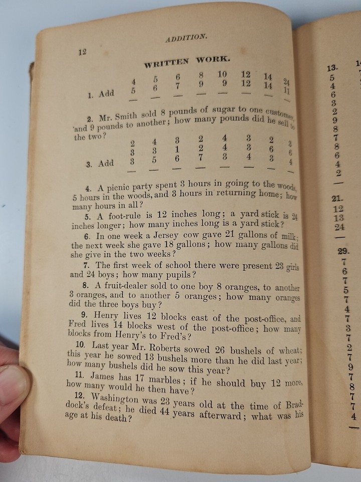 Antique School Book 1892 Mathematics Arithmetic Book | eBay