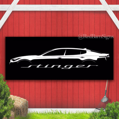 KIA Stinger Silhouette banner sign poster racing | eBay