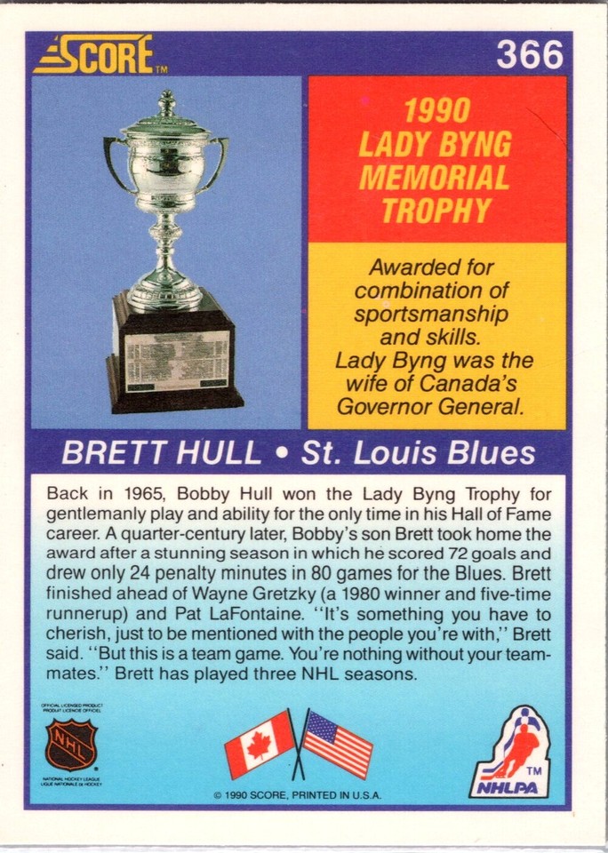 1990-91 Score #366 Brett Hull | eBay