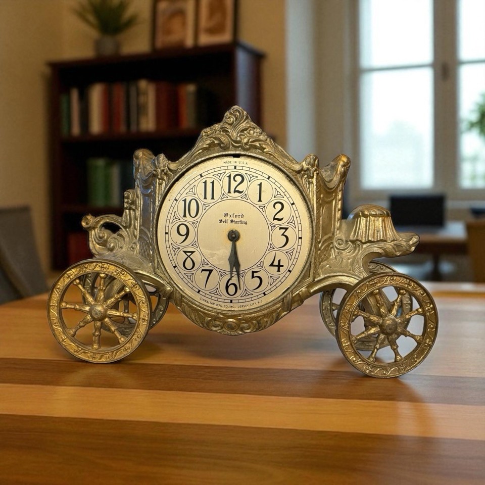 VTG Gibraltar Mfg Electric Oxford Self-Starting Carriage Coach Clock ...
