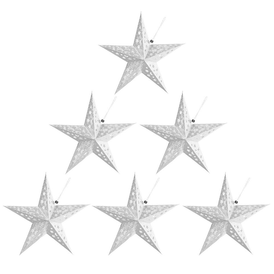 6 Pcs Paper Pentagram Lampshades Star Shape Pendant Interior Decoration ...