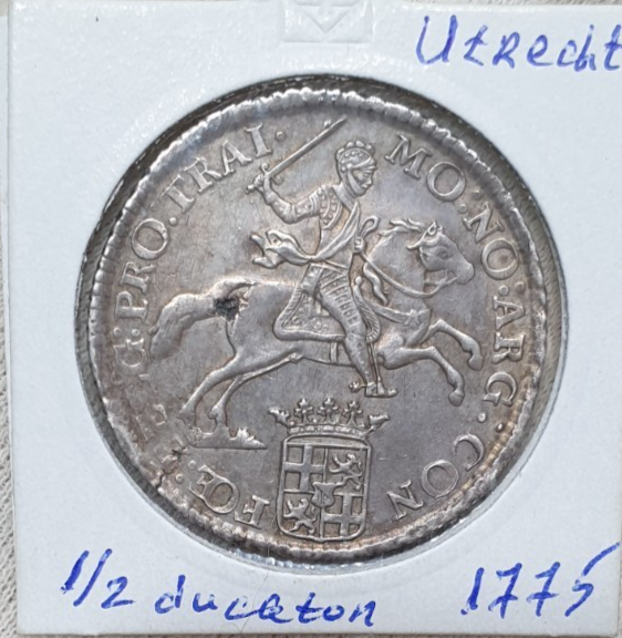 Netherlands Utrecht Province 1/2 Ducaton 1775 Rider Knight Silver Coin ...