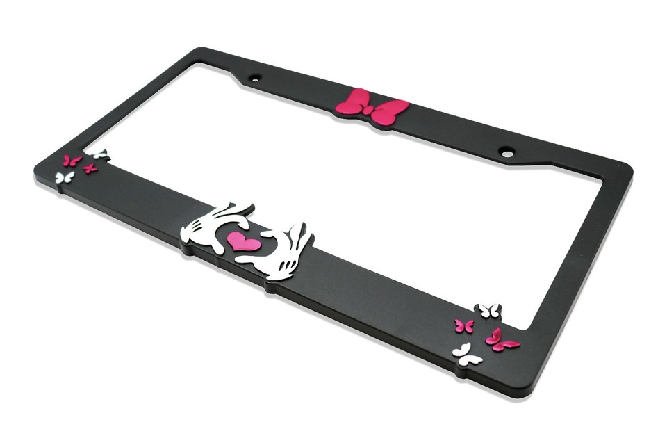 Minnie Bow 3D Raised License Plate Frame | Black | Universal Fitment ...