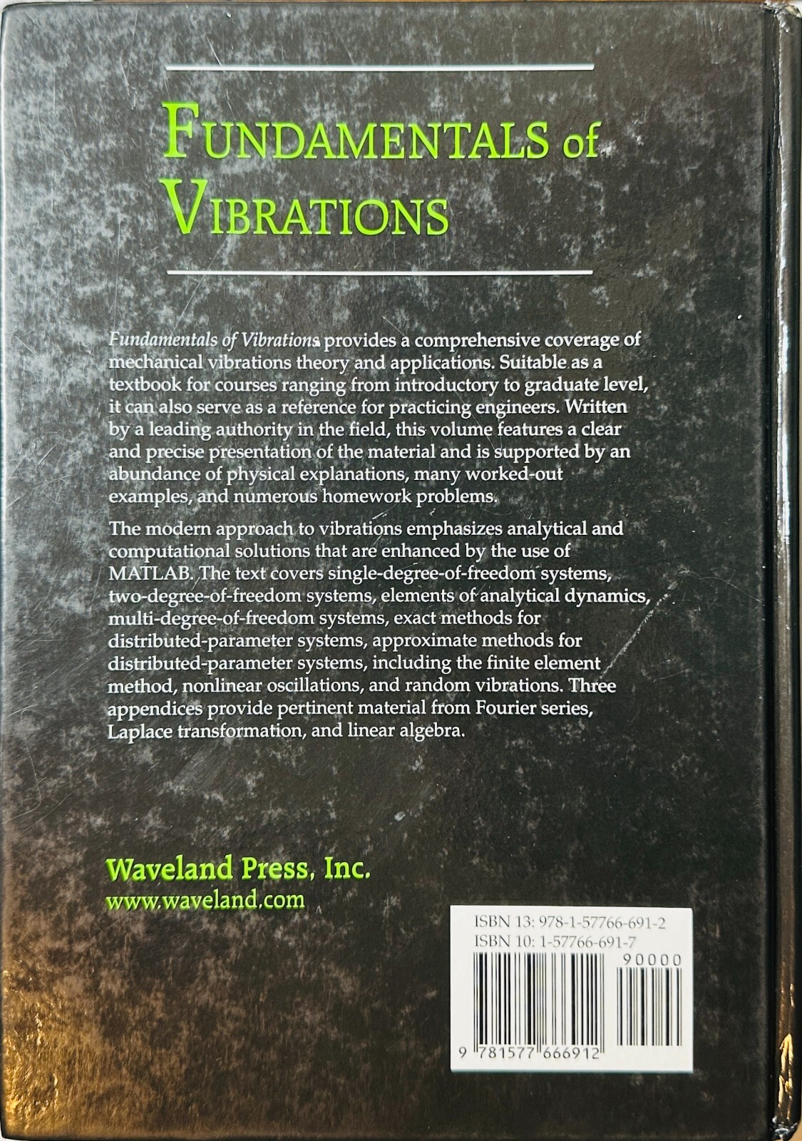 Fundamentals of Vibrations by Leonard Meirovitch (2010, Hardcover) for ...