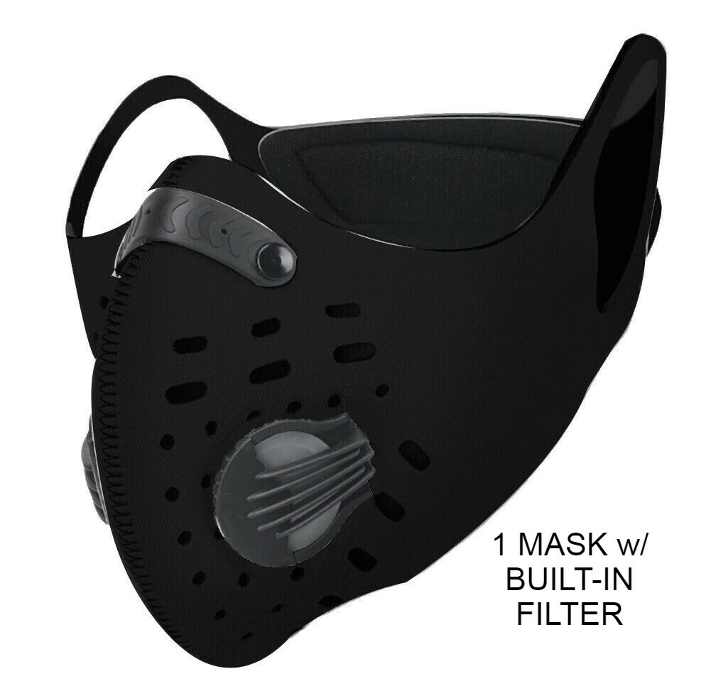 CUSTOMIZED Sports Mask w/ Filter Same Day Shipping W/ CLOSED VALVES ...