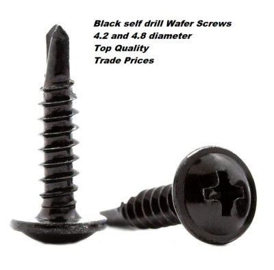 BLACK SELF DRILLING CAR INTERIOR PANEL SCREWS WINDOW FRAME SELF TAPPING ...