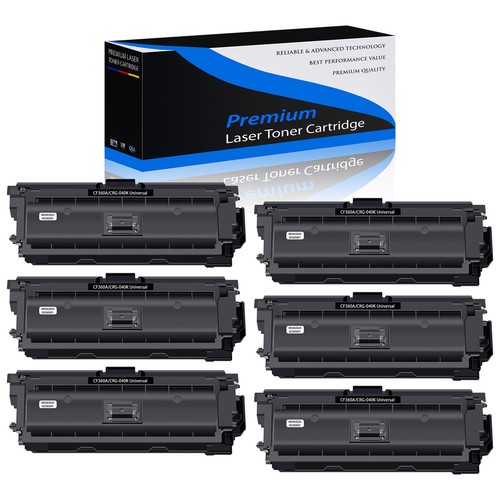 6 Pack Toner Cartridges CF360A For HP 508A Color LaserJet Enterprise ...