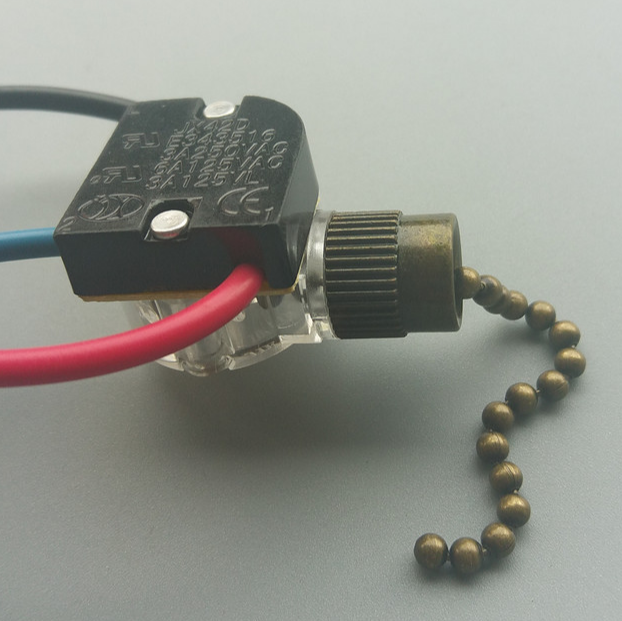 3pcs 3A/250V 6A/125V Zipper Switch 3 Wire Pull Chain Control Light ...