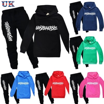 Kids Boys UNSPEAKABLE Tracksuit Sets Hoodie Top Pants Suits Youtuber ...