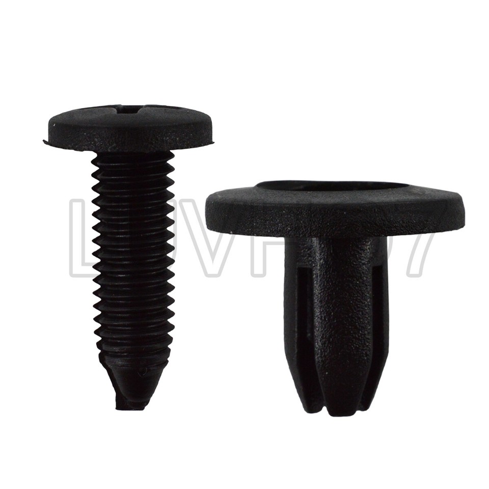 100Pcs 6mm Hole Car Plastic Rivets Fastener Fender Bumper Clips ...