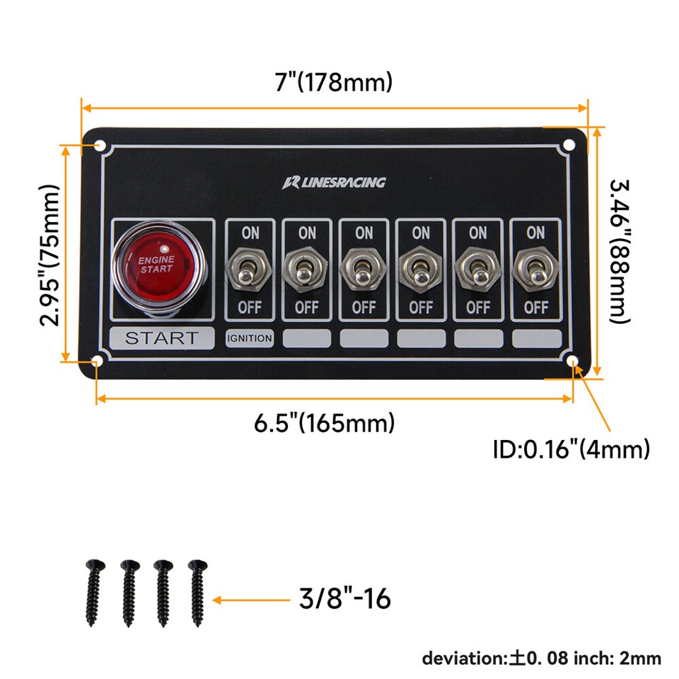 LR Switch Panel Race Car Ignition Accessory Engine Start and 6 Switch ...