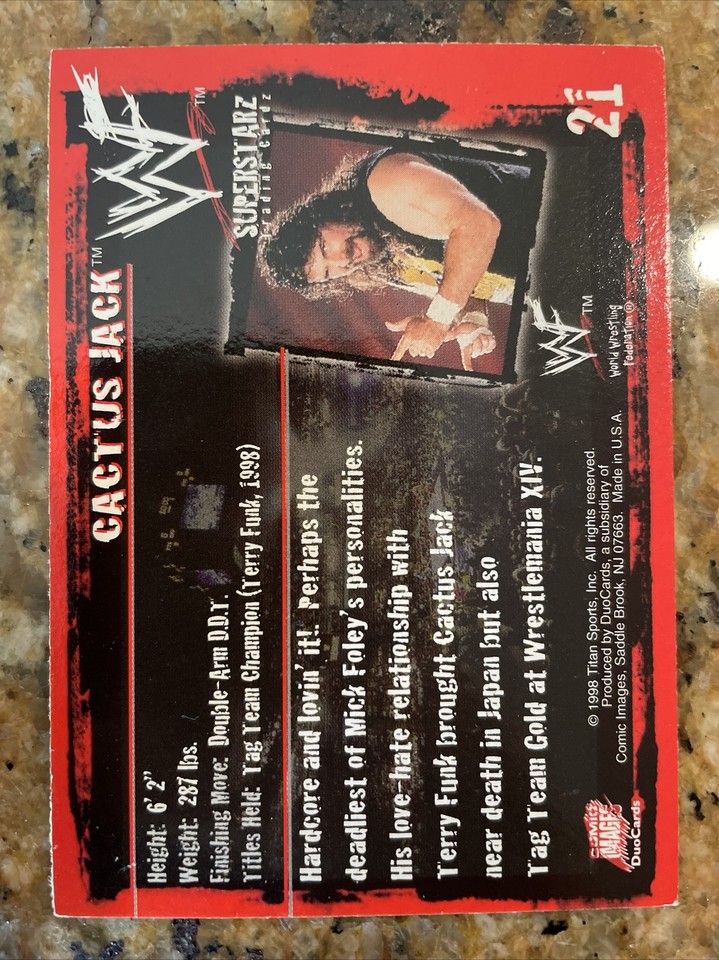 1998 Titan Sports WWF WWF Cactus Jack #21 HOF | eBay