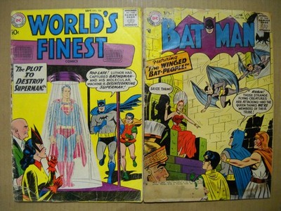 Batman#116 World's Finest #10 Silver Age DC Comics 1958 Superman ...