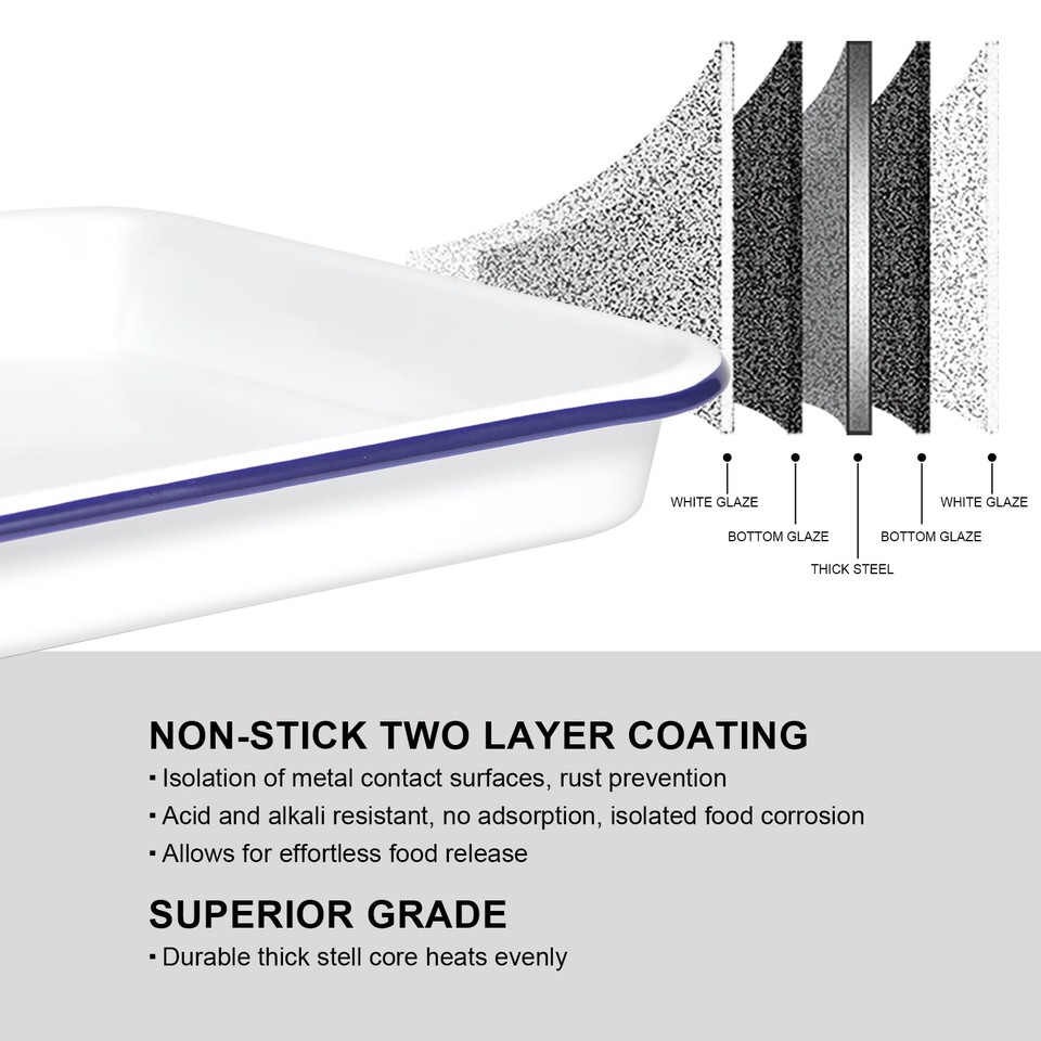 Enamelware 9x13 Non Stick Baking , Enameled Steel Jelly Roll Pan ...