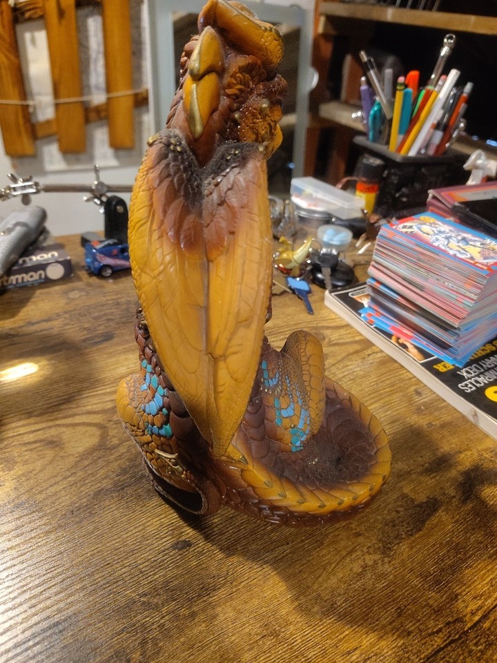 Vtg Windstone Editions 1986 Pena Brown Turquoise Gold Dragon Sculpture ...