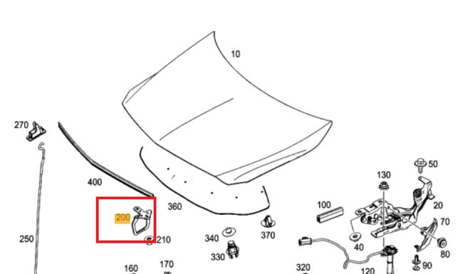 Genuine MERCEDES Cla250 Hood Latch Lock Upper Part 2468800360 for sale ...