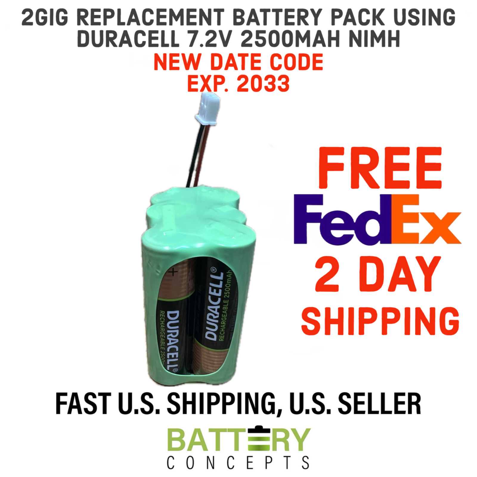 228844 Battery for 2GIG Go Control panels, Linear Corp PERS-4200 ...