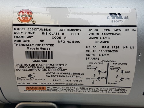 GAST VACUUM PUMP 0523-V350Q-G588NDX, 100-115V, S55JXTJN8535, G588NDX | eBay