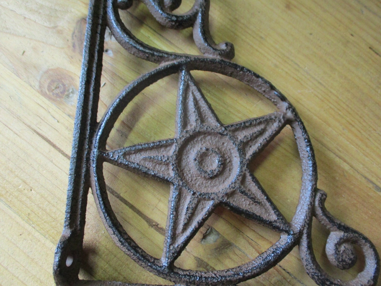 2 Cast Iron Star Brackets Garden Braces Shelf Bracket RUSTIC Corbels ...