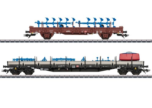 MARKLIN Art 46405 DB AG Pair Of Flat Cars With Agricultural Machinery ...