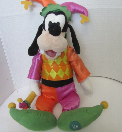 Walt Disney Store Goofy Jester Colorful 17" Plush Stuffed Animal Toy ...