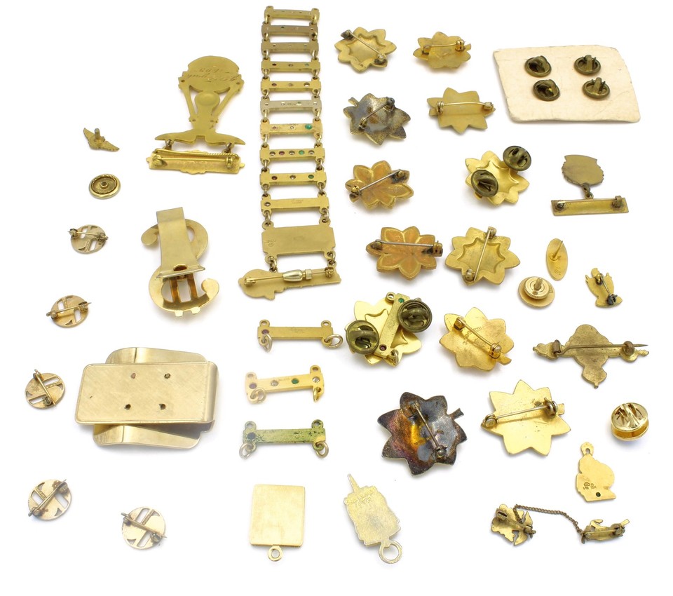 Gold Filled WWII US Army Air Corps Major Pins & Flight Charms Lot (34 ...