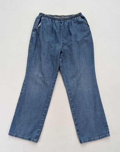 Chic Women's Jeans Size 16P Blue Medium Wash Elastic Waist Pull On ...