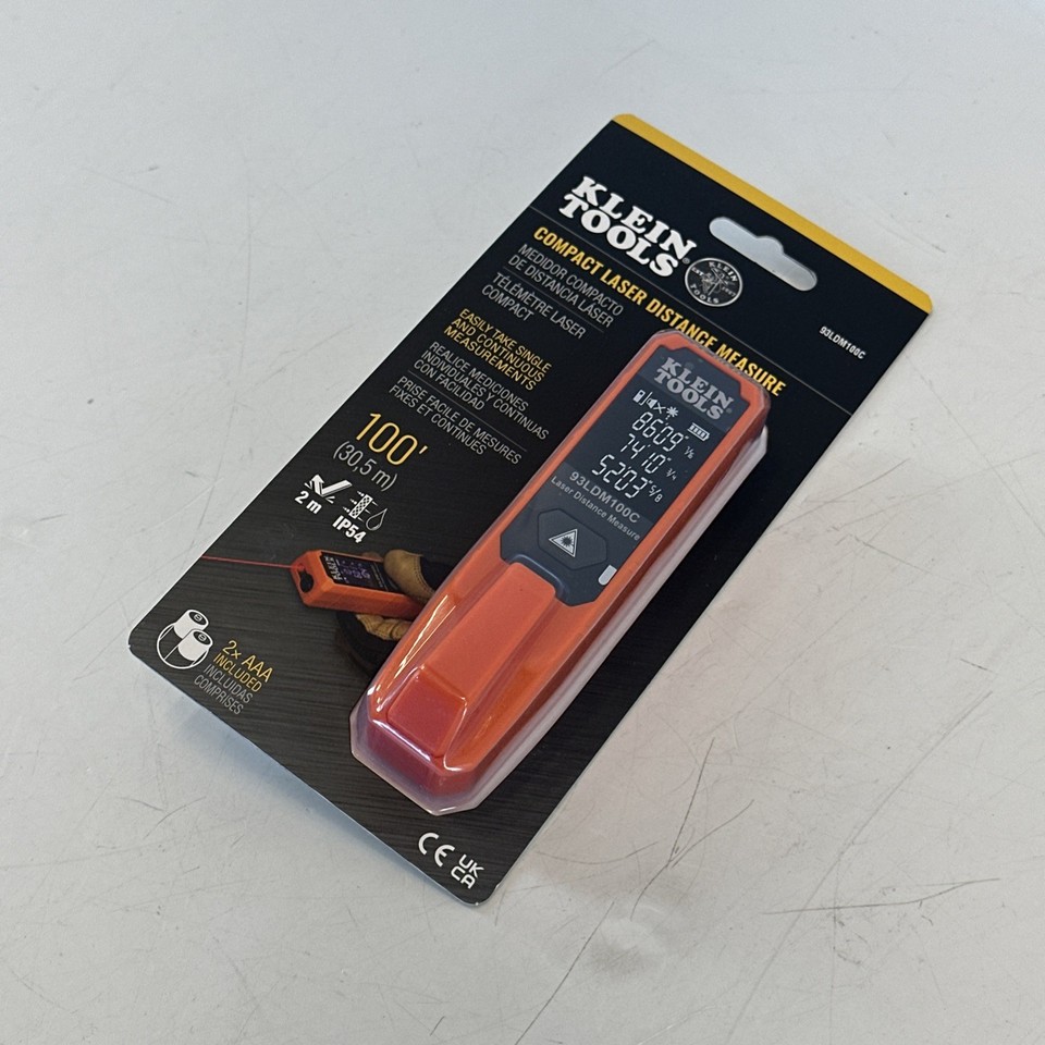 Klein Tools 93LDM100C Compact Laser Distance Measure - Orange ...