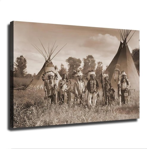 Vintage American Indian Native American Poster Canvas Picture Printing ...