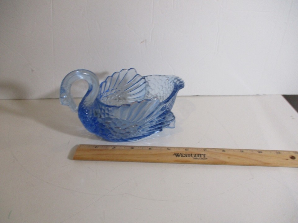 Vintage Summit Glass Morning Glory Blue Swan Bowl - 7" | eBay